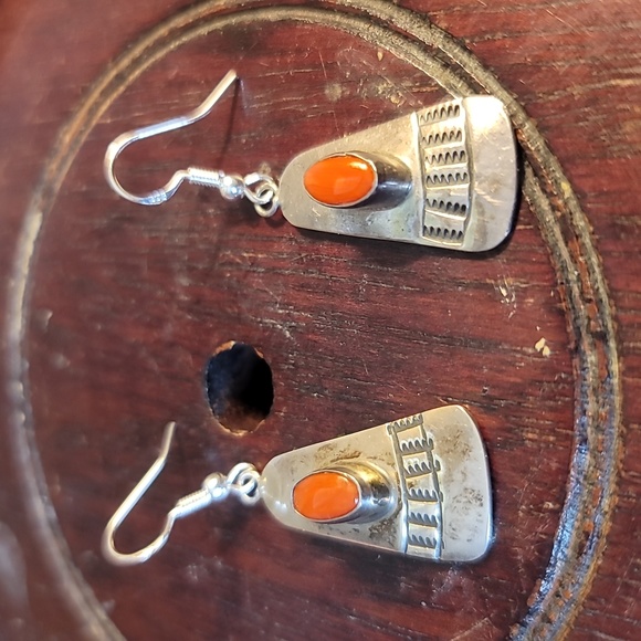 native American | Jewelry | Vintage Sterling Silver And Coral Native ...